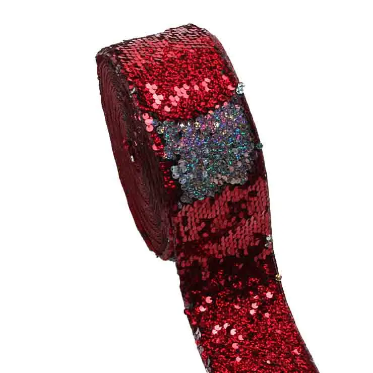 Wholesale 75mm Velvet Sequin Fabric Ribbon Lentejuelas Ribbon for Hair ...