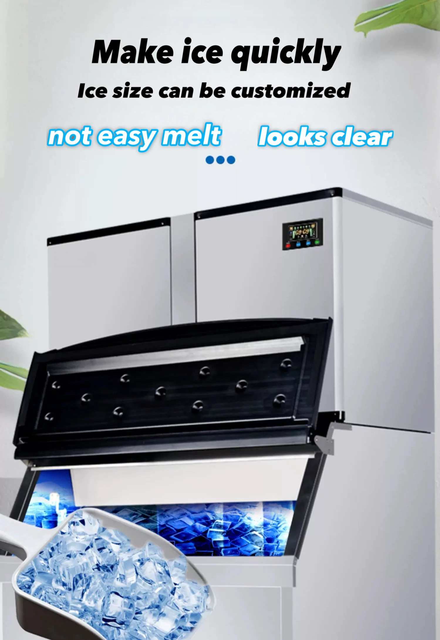 680kg~1000kg/day Large 3 Years Warranty Nugget Ice Maker Machine ...