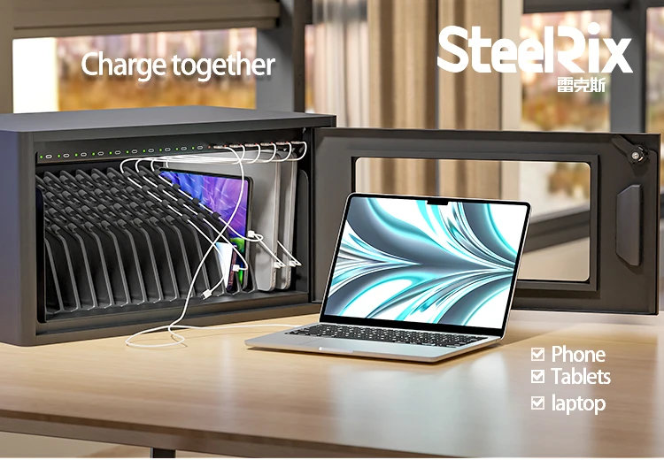 16 Device Wall Mounted Charging Cabinet Compatible with Laptop Storage ...