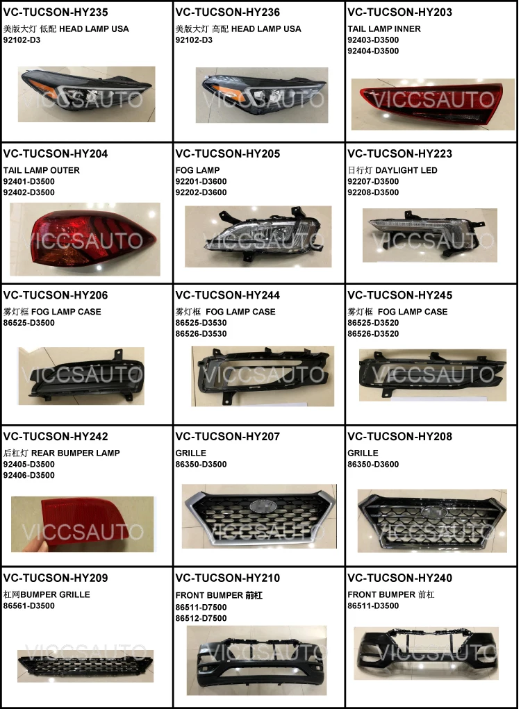 OEM 92101-D3500 92102-D3500 for TUCSON 2019 - Auto Car Head Lamps