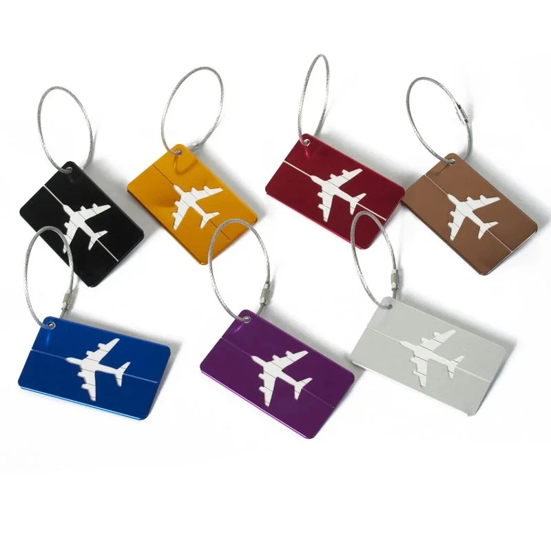 Airplane Aluminum Alloy Round Baggage Tag Travel Accessories ID Label ...