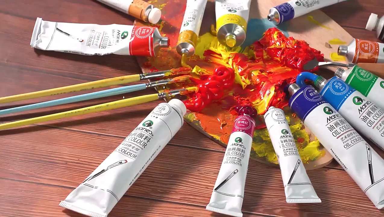 Maries 12ml 12/18/24 Colours Professional Aluminum Tube Oil Paint Set ...