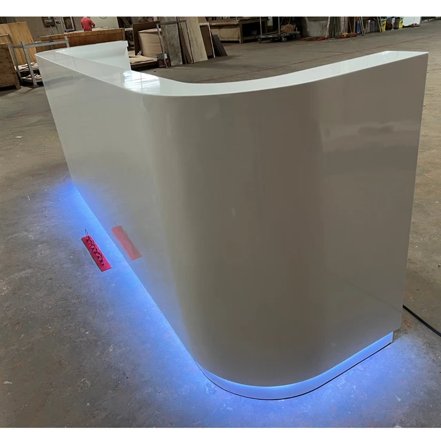 Hospital Reception Table Design White Marble Hotel Front Furniture Counter