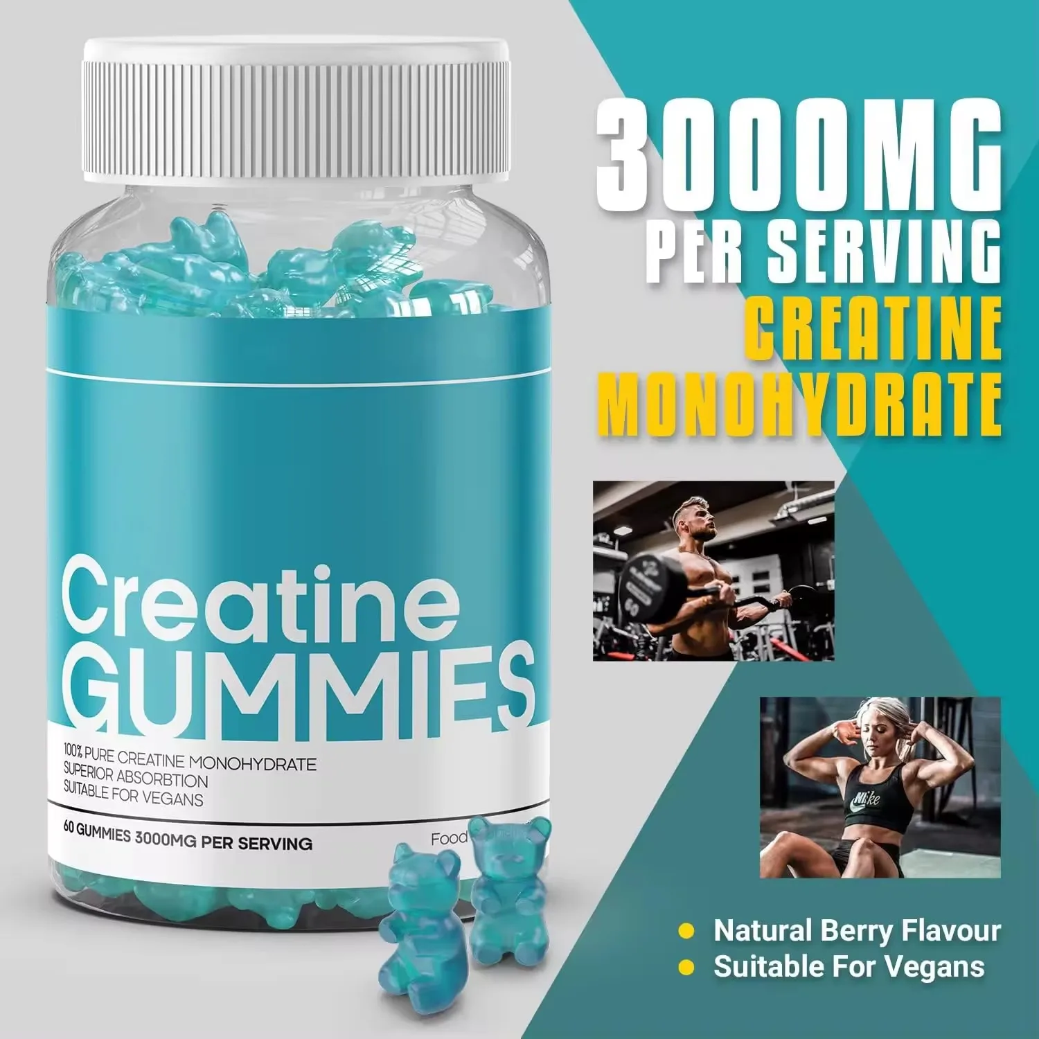 Creatine Monohydrate Gummies For Men And Women Of Per Serving- Increase ...