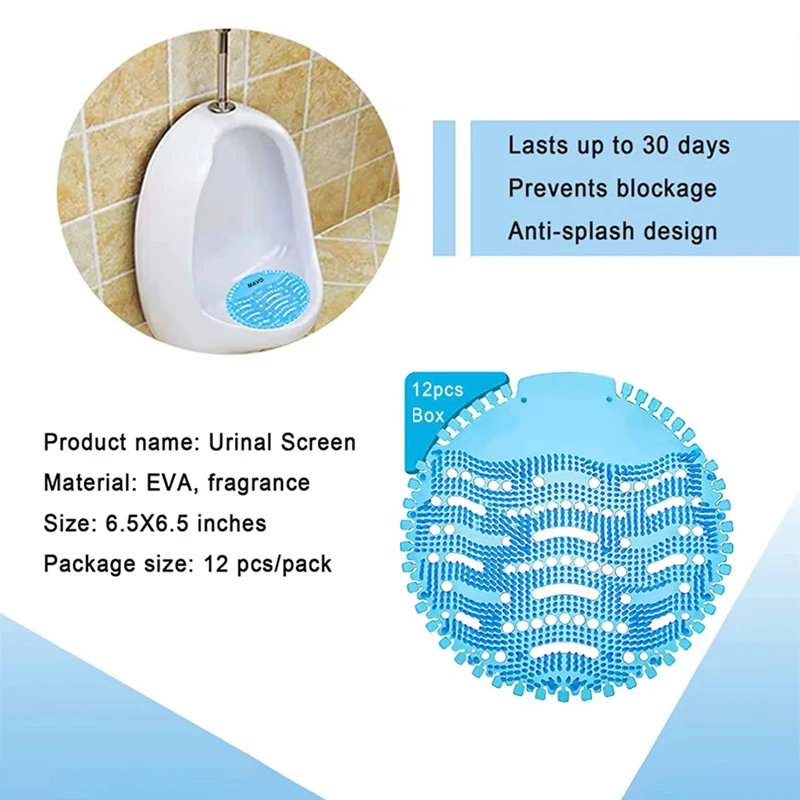 Anti Splash Odor Protection Urinal Screens Mats Custom Wave 2.0 Urinal ...