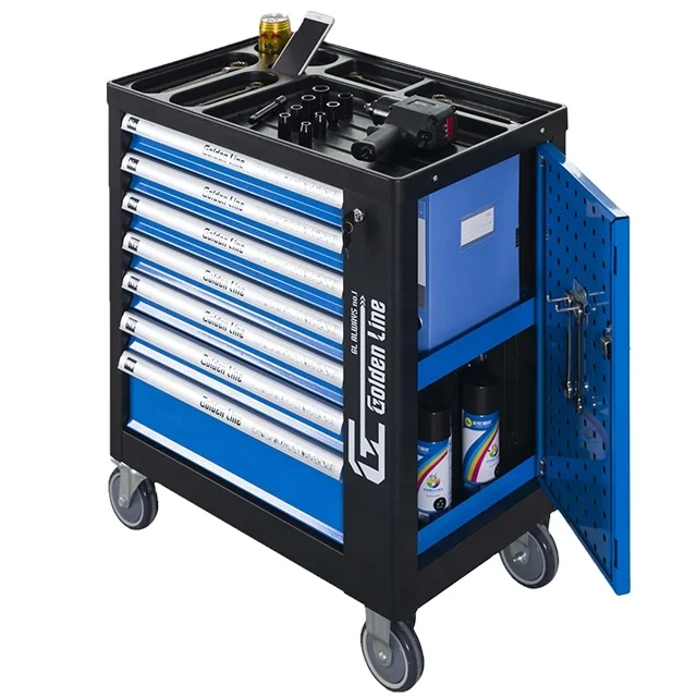 Customizable Stylish Black Metal Rolling Tool Trolley OEM