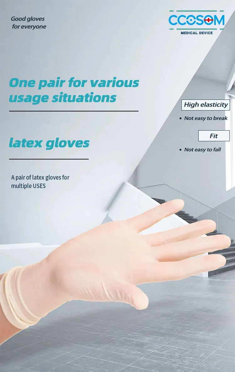 100 Disposable Latex Gloves Powder Latex Blue With Ccocom Brand In ...