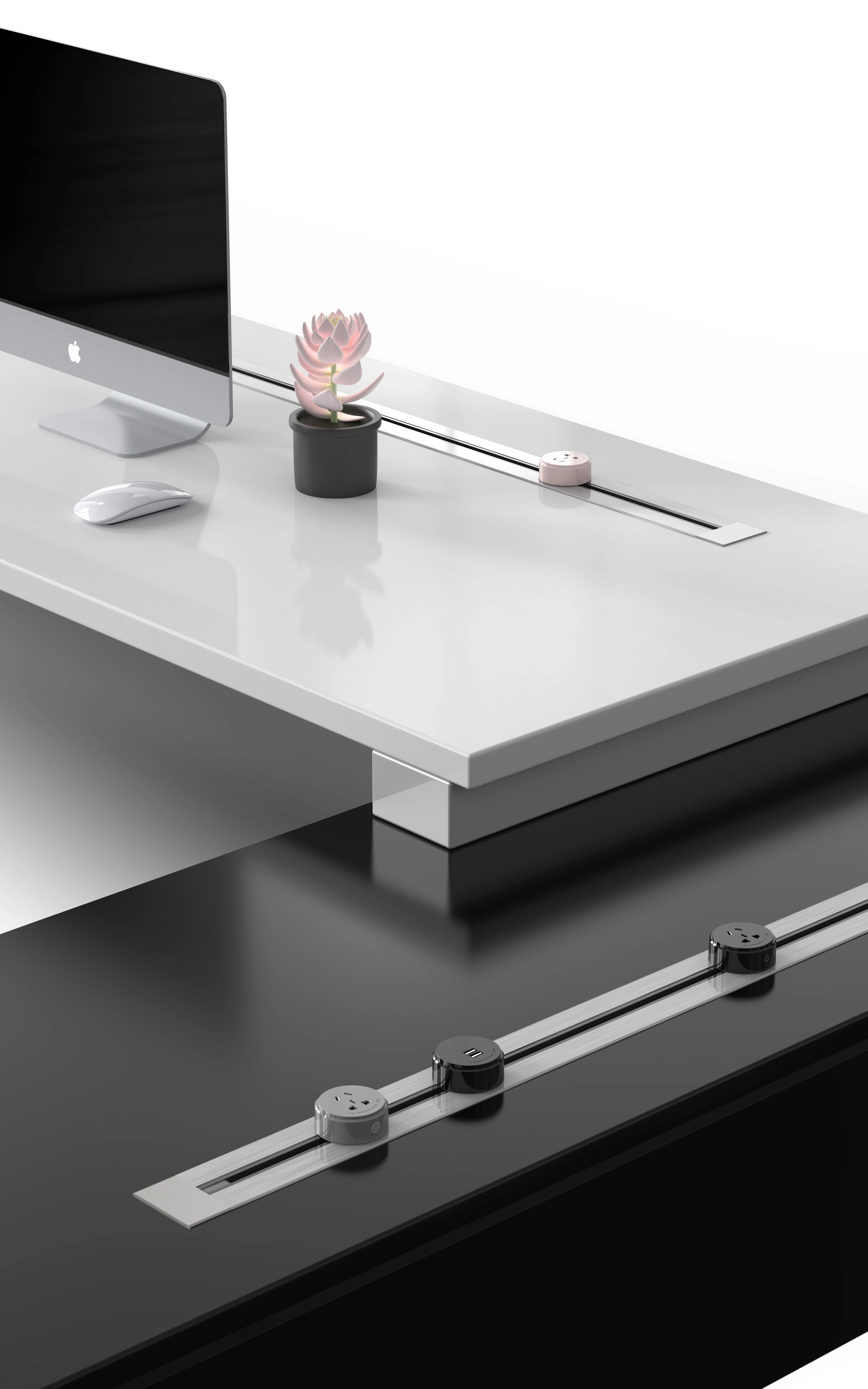 Universal Multi Smart Office Desk Power Track System Electric Socket ...