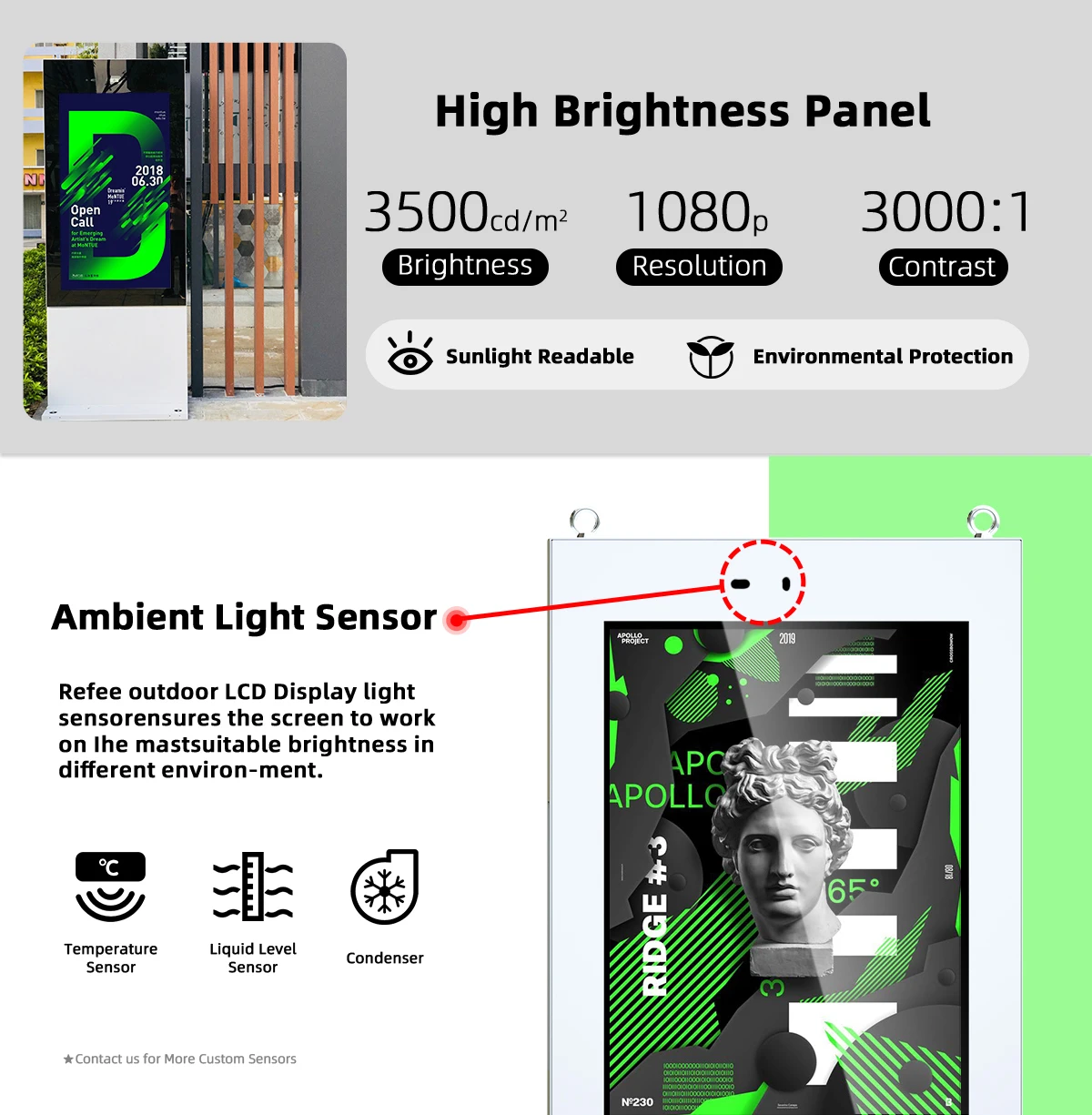 5000 Nits High Brightness Lcd Vertical Industrial Capacitive Screen ...