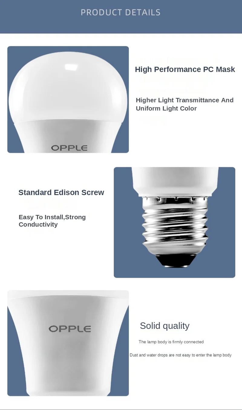 Opple 7w Led Bulb E26 E27 110v~220v 3000k 6500k Light High Quality ...