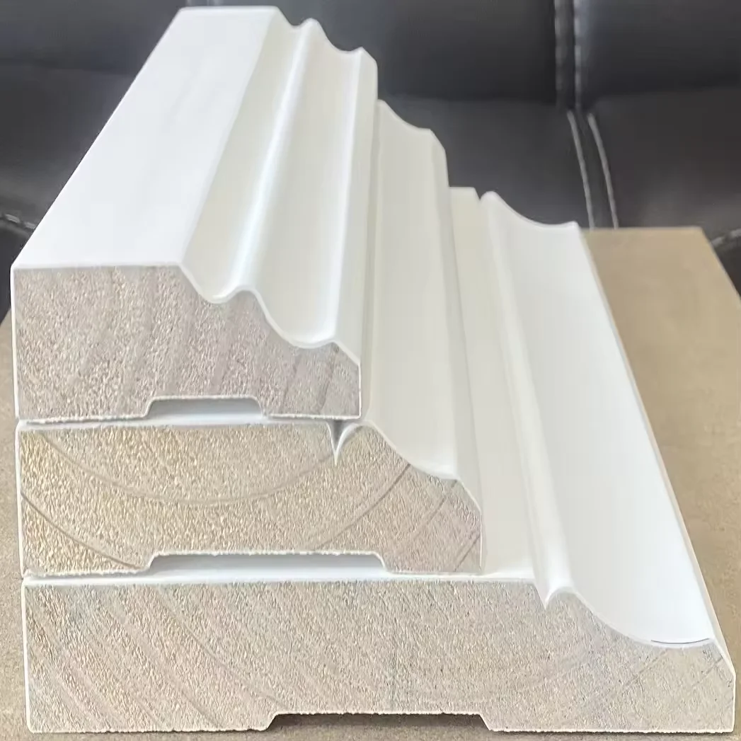 Modern Wavy Wooden Door Frame Skirting Cornice Moulding