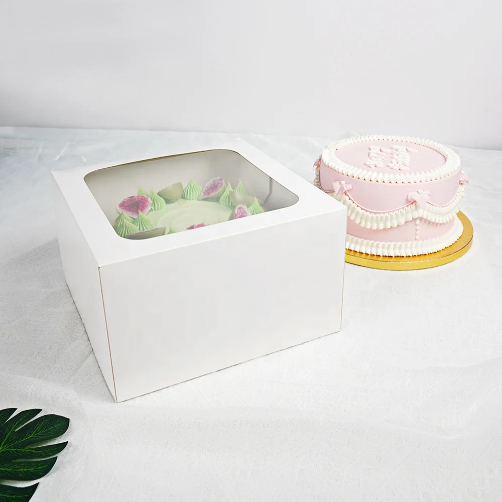 Custom Design White With Window Wedding Bakery Cake Packaging Boxes ...