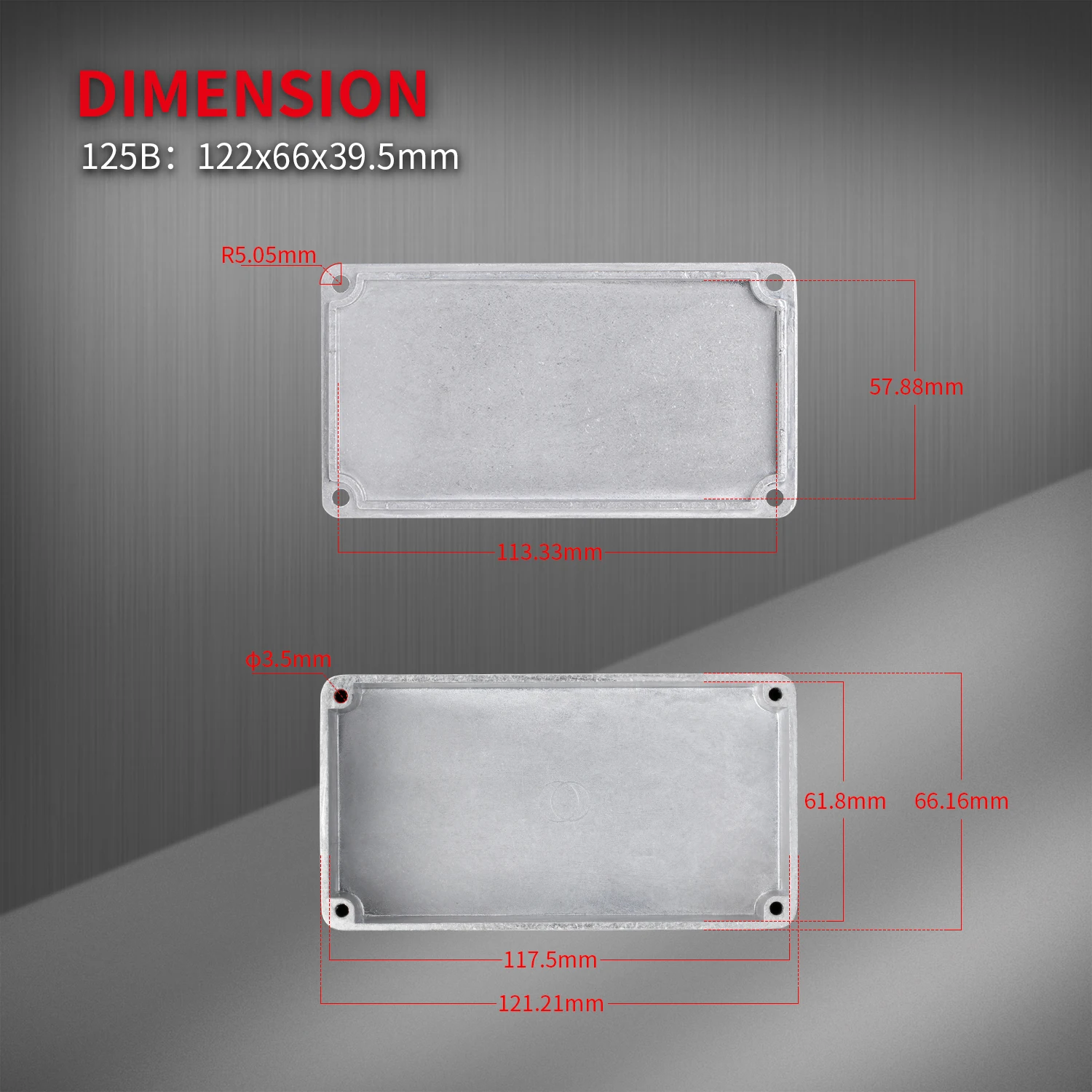 125B 1590N1 Aluminum Guitar Pedal Enclosure - Durable & Versatile