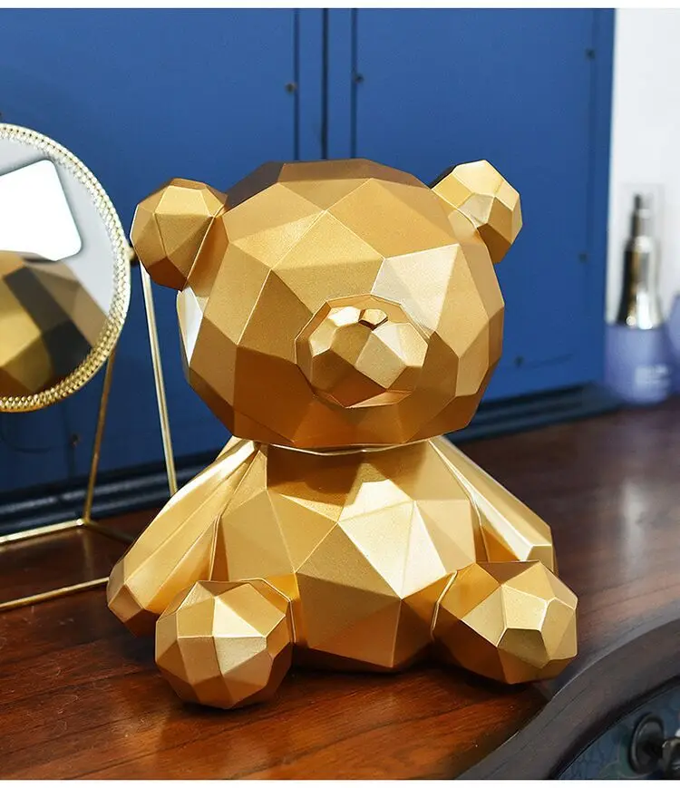 Geometric Teddy Bear Money Bank For Kids; Kids Money Bank Saving ...