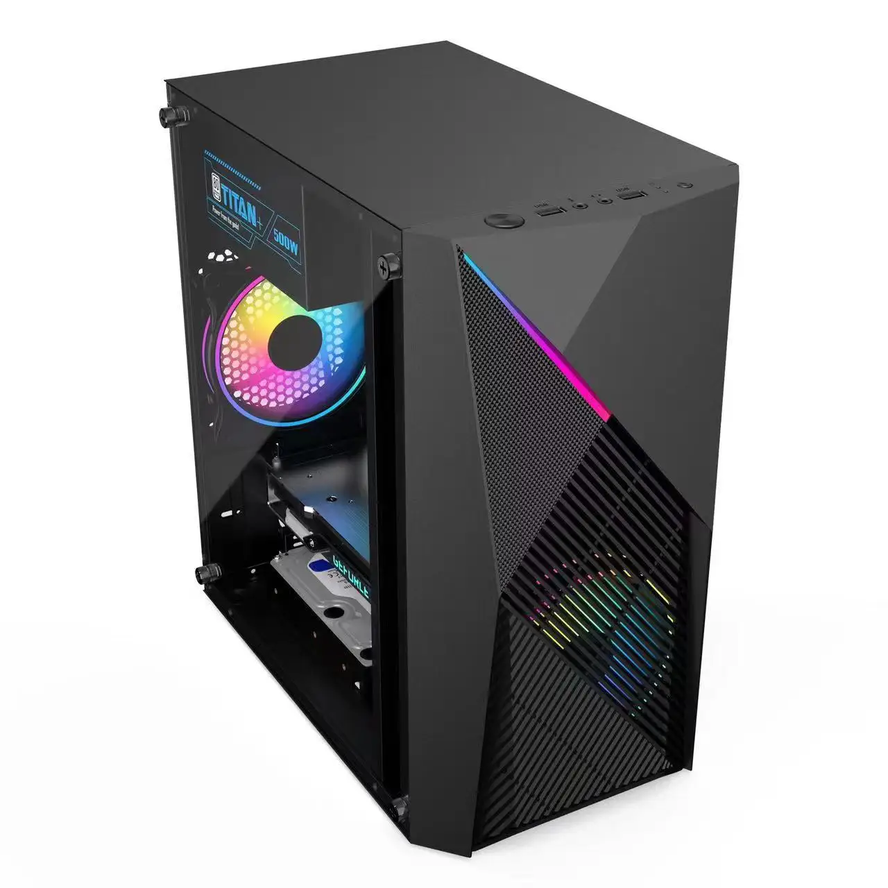 Custom MATX Micro ATX Mini Tower Metal PC Case with Side Panel Window