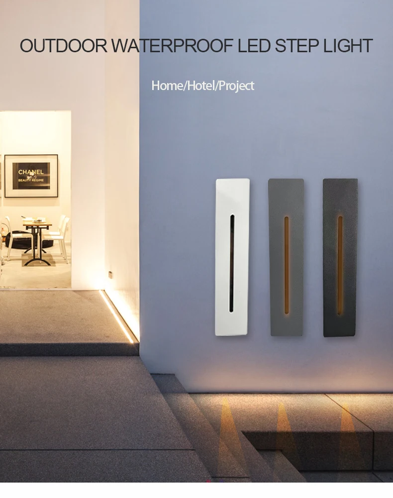 Aluminum Outdoor Recessed Step Garden Corner Hallway Wall Stair Light ...