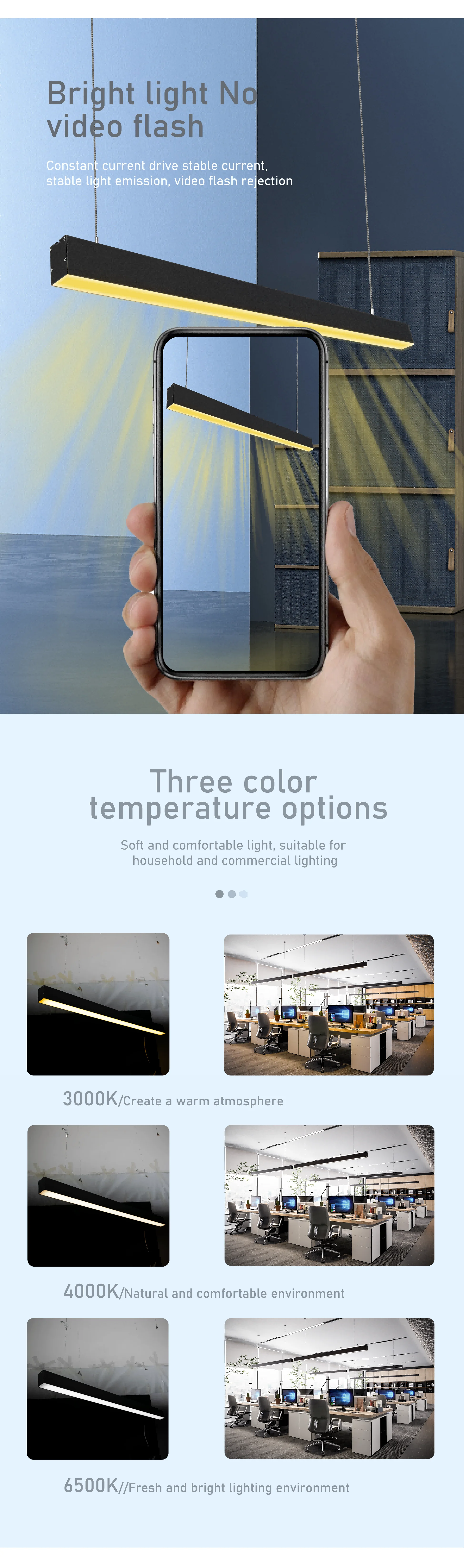 High Quality Aluminum 36w Aluminum Profile Led Pendant Lighting Led ...