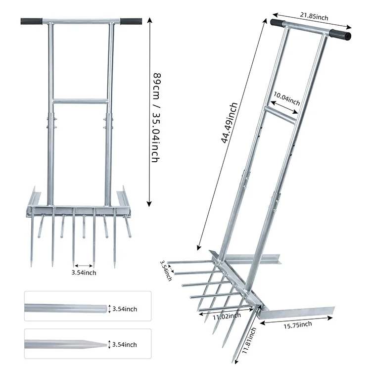 Jh-mech Cultivator Broad Fork Tiller - Manual Twist Tool