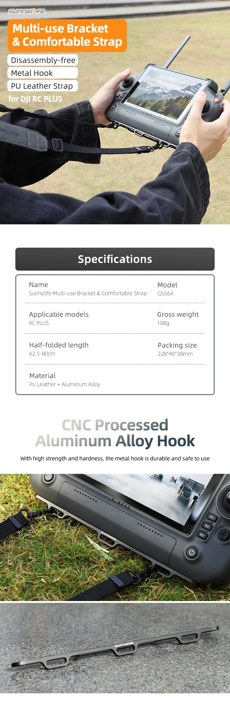 Sunnylife控制器衣架支架，带聚氨酯皮带肩带挂绳，适用于DJI RC Plus Matrice M30系列| Alibaba.com
