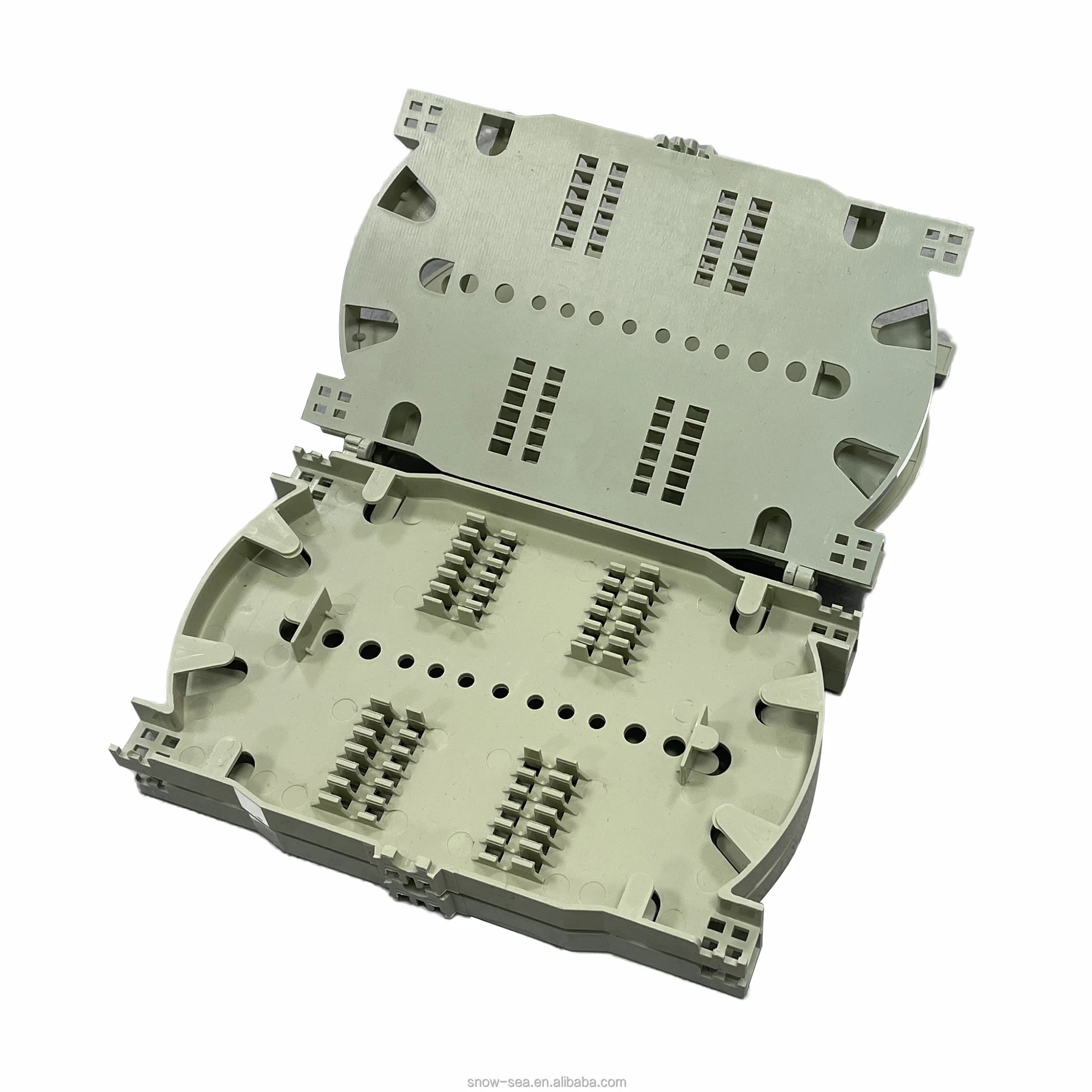 ABS Material 12/24 Core FTTH Fiber Optic Fusion Splicing Cassette Tray