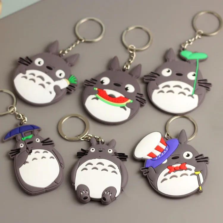 Soft Pvc Cartoon Figure Totoro Key Chain Key Ring Cute Anime 3d Double ...