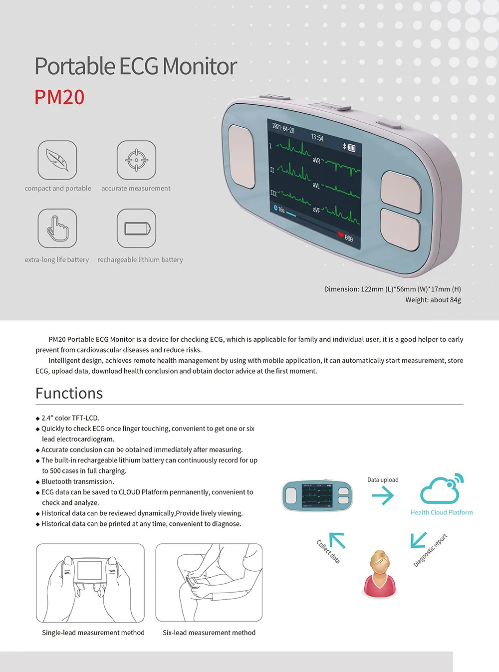 CONTEC PM20 ECG Machine - Portable Medical Diagnostic Tool