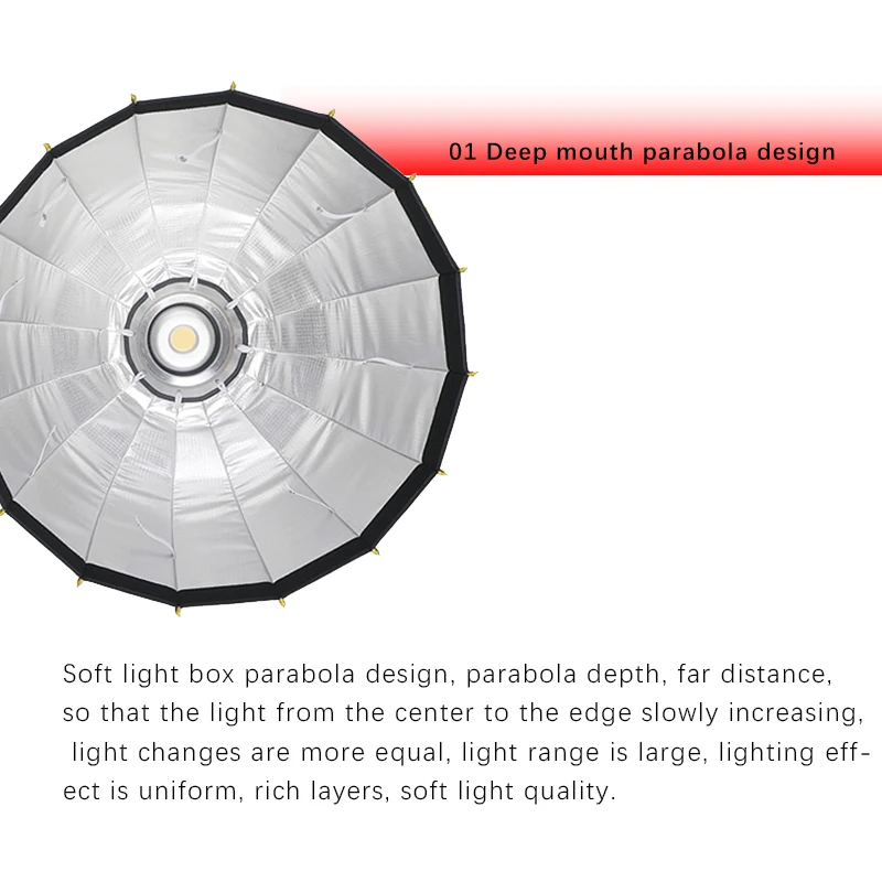 70cm Quick Release Parabolic Deep Softbox For Bowens Mount Studio Flash ...