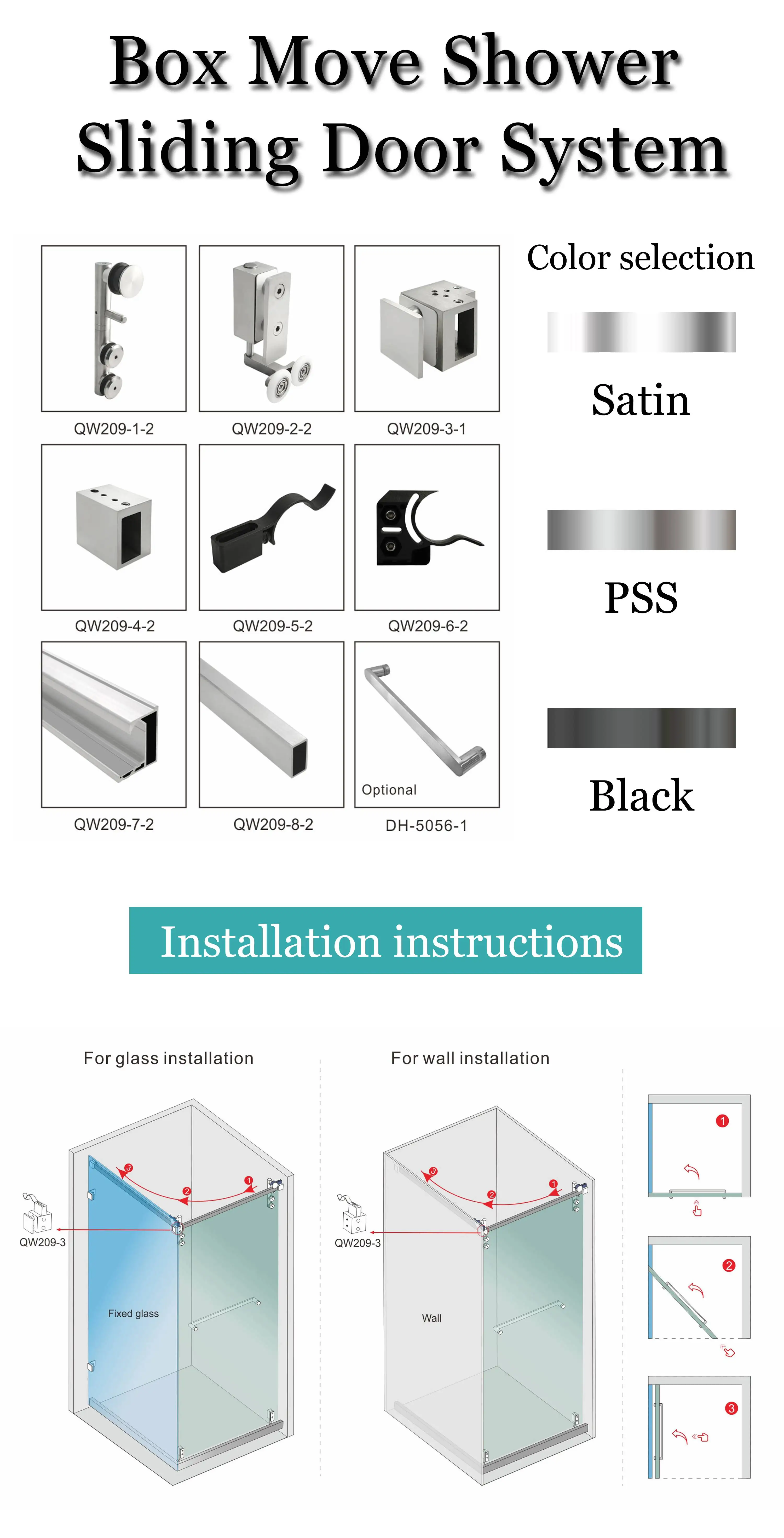 L Shape Shower Sliding Box Moove Brazil Hot Sale Glass System