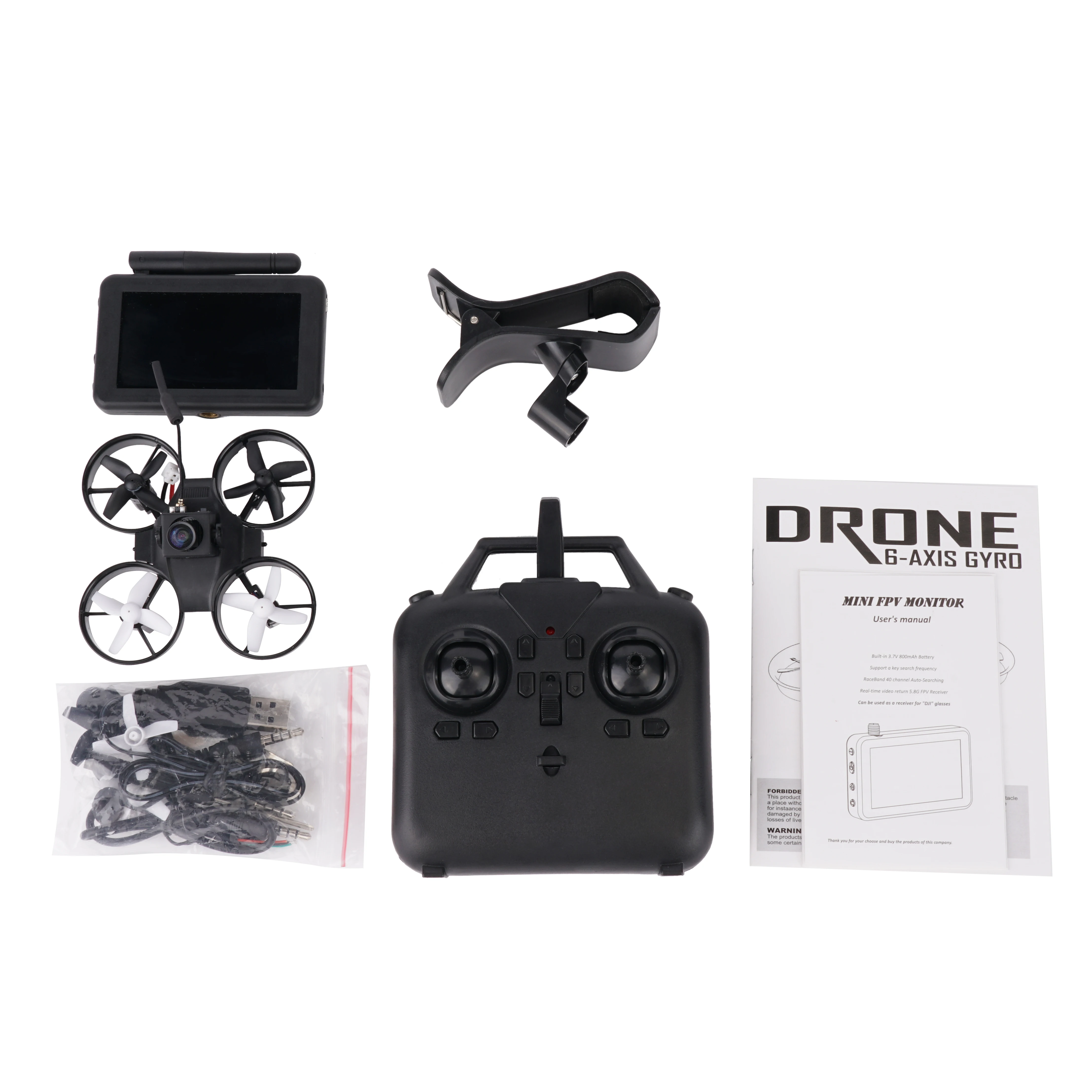 Hot selling RTF 6 axis Gyro T02 Mini FPV camera Racing drone with remote controller and handheld screen 5.8G FPV drone Alibaba