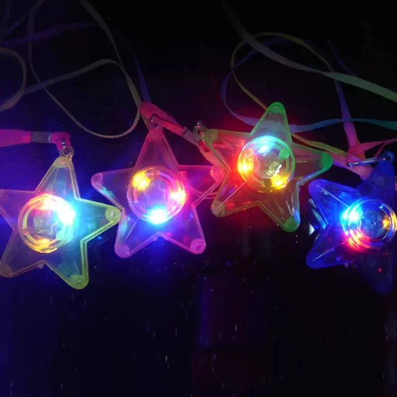 Children Kids LED Light up Flashing Blinking Star Necklace Pendants ...