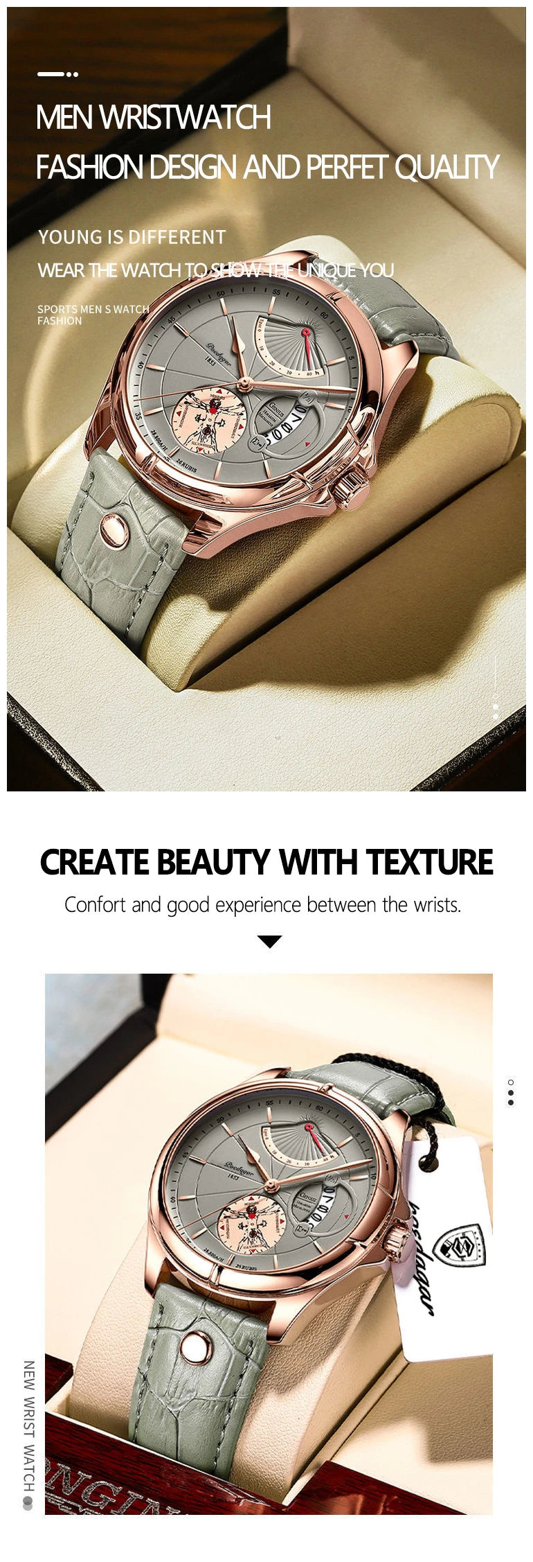 Poedagar 802 Men's Watch - Fashion, Waterproof, and Durable