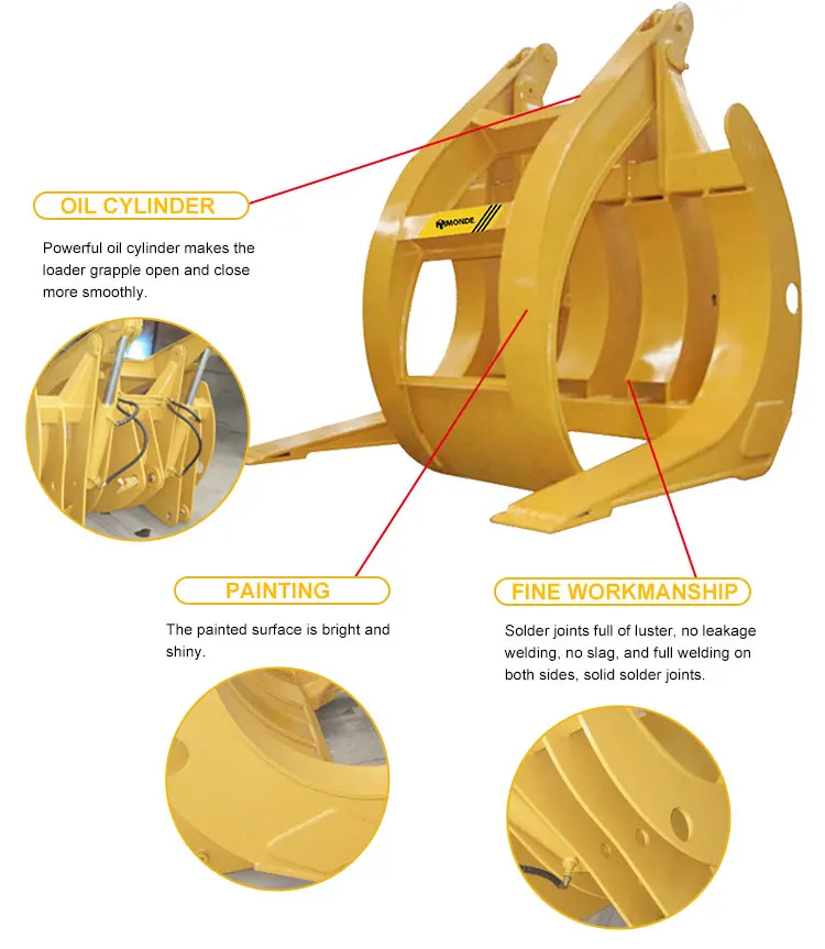 MONDE Front Loader Grab - High Quality Hydraulic Grapple