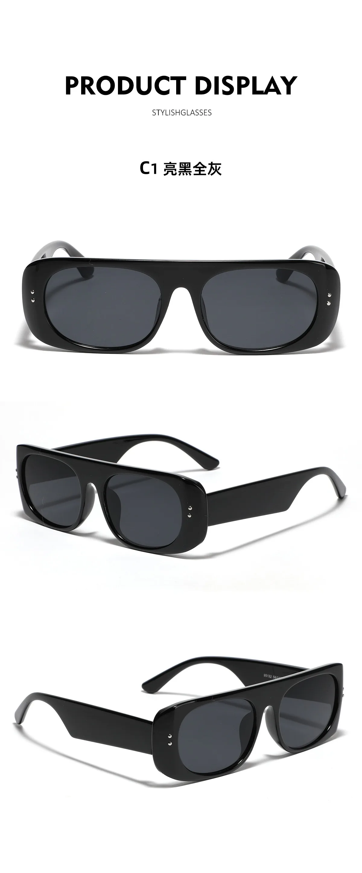 Qsky 2024 Luxury Big Square Frame Uv400 Sunglasses Men Y2k Custom ...