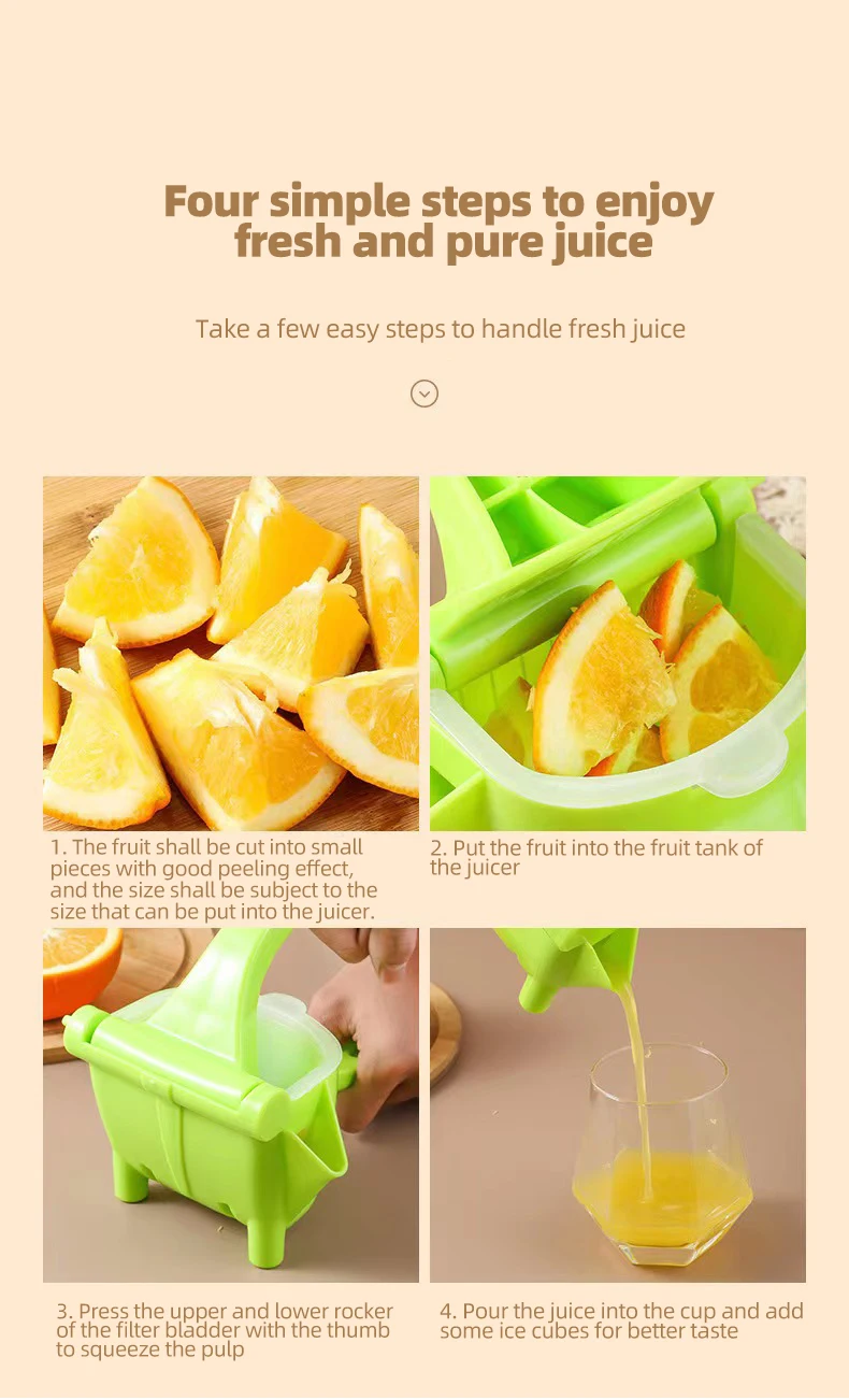 Small Plastic Household Mini Hand Press Juicer Portable Hand Held Fruit ...