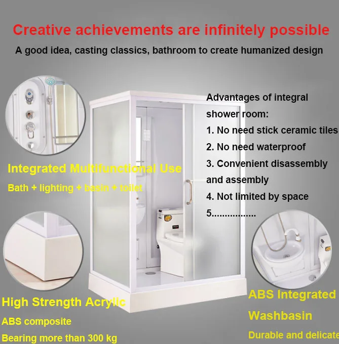 High Quality Shower Room with Toilet and Basin - Durable & Stylish