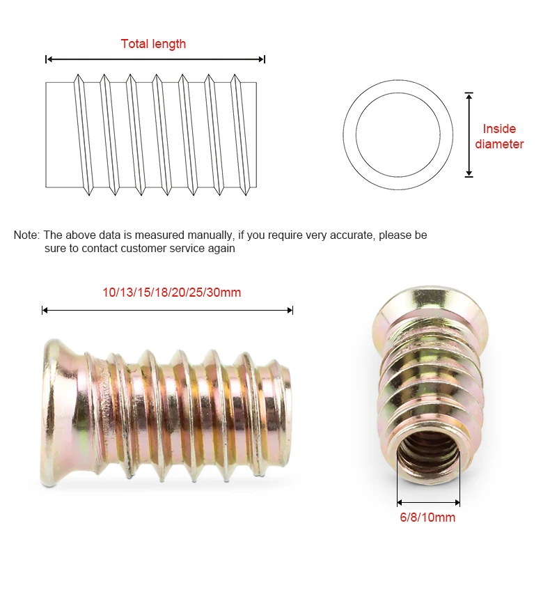 M6 M8 M10 Hex Socket Threaded Inserts Nuts Zinc Alloy Insert Hexagon ...