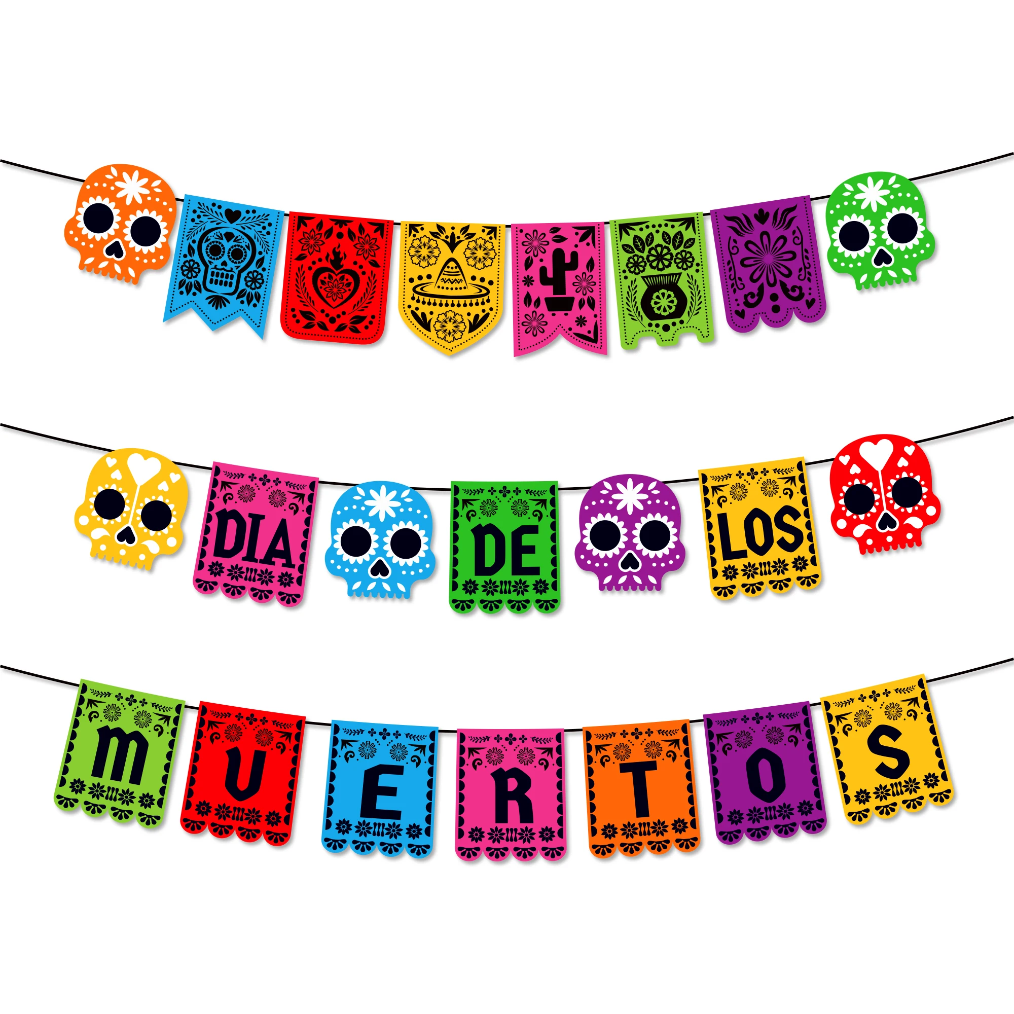 Mexican Day of the Dead Banner - Festive Dia De Los Muertos Decorations ...