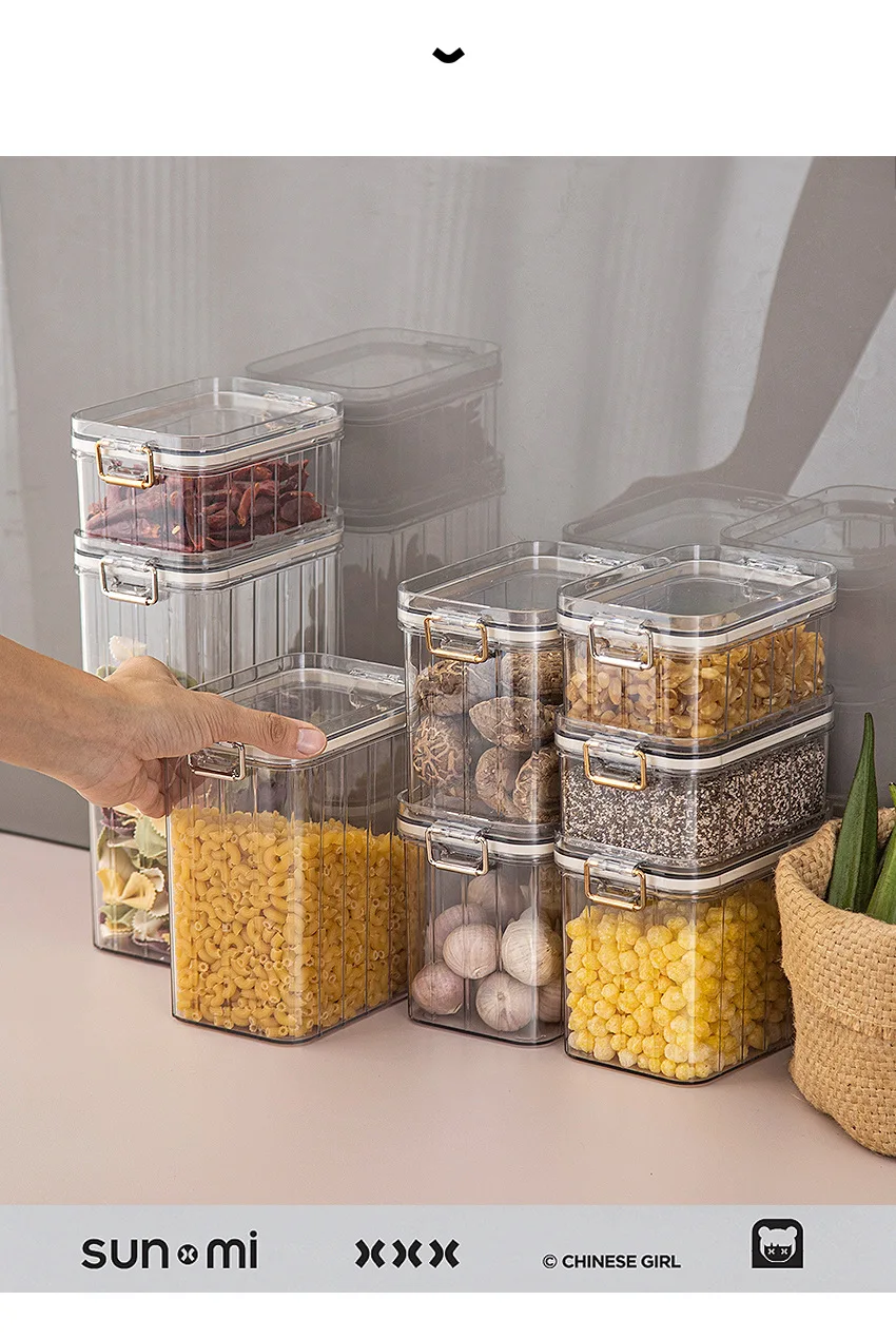 Wholesale Kitchen Food Containers Storage Transparent Stackable Pet ...