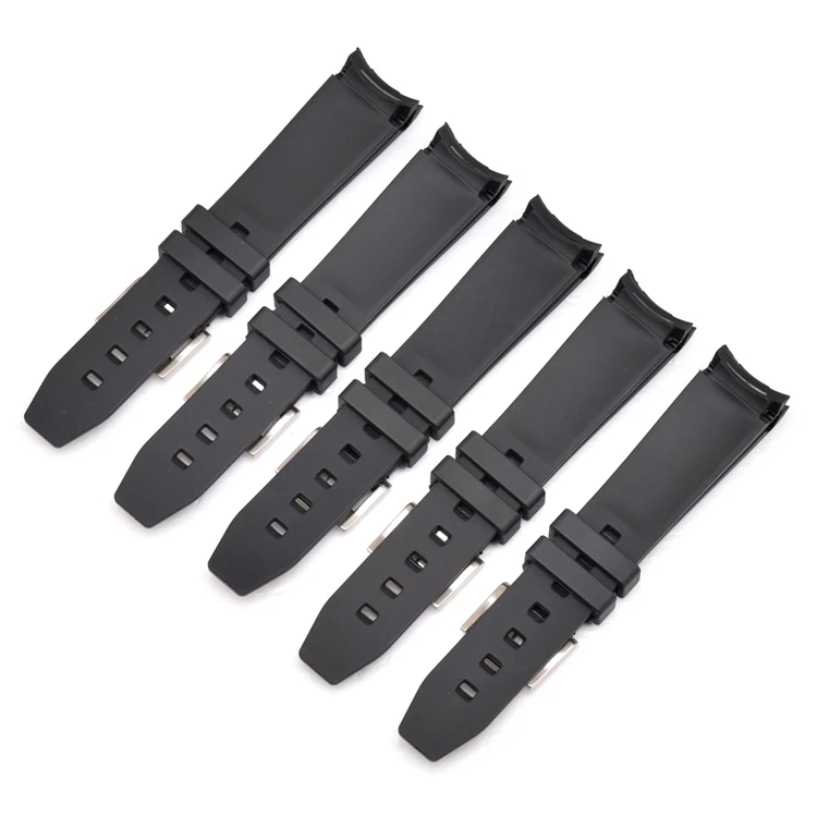 20mm/21mm 22 Mm Curved End Rubber Band Replacement For Submariner Strap ...
