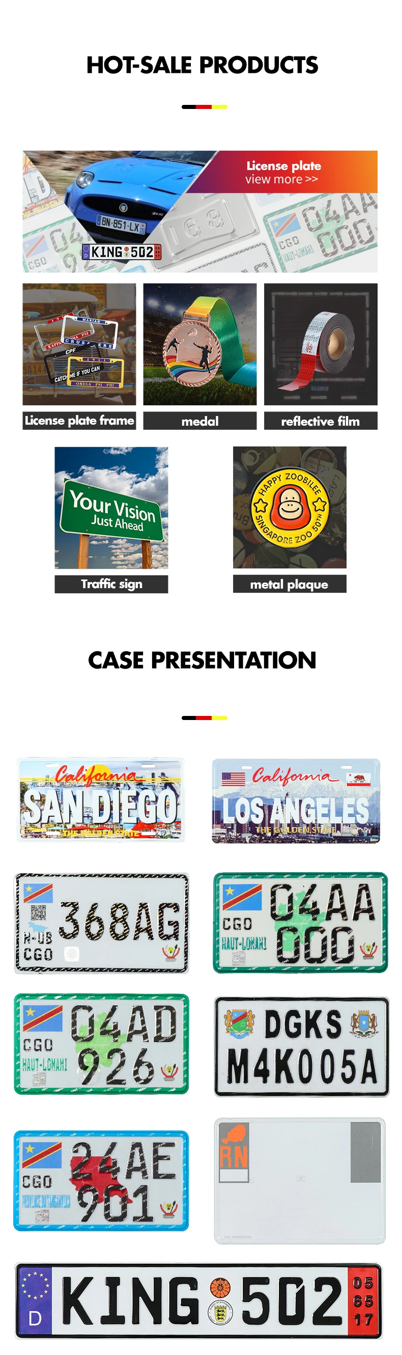 Customized Size Reflective Car License Plates Personalized Aluminum ...