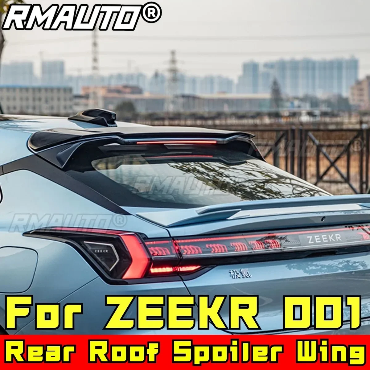 001 Body Kit Rear Roof Spoiler Glossy Black Sport Style Rear Wing Rear ...