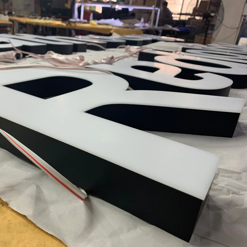 Shining Sign Custom 3d Signage Acrylic Metal Rimless Letters Stainless ...