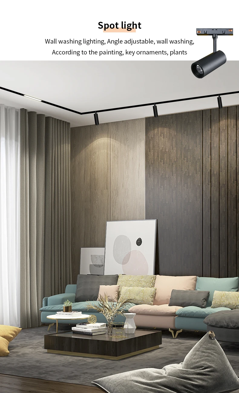 Low Voltage Rail Magnetic Led Track Light 48v Track Lights Rail ...