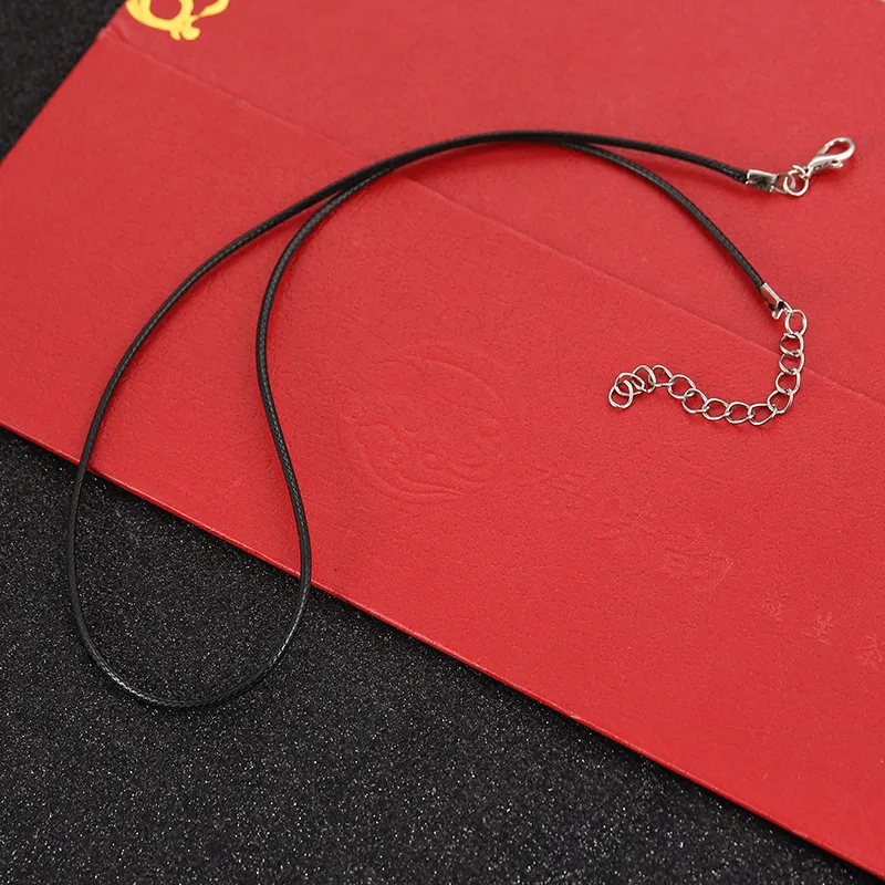 Black Leather Rope Chain with Obster Clasp - Jewelry Accessory