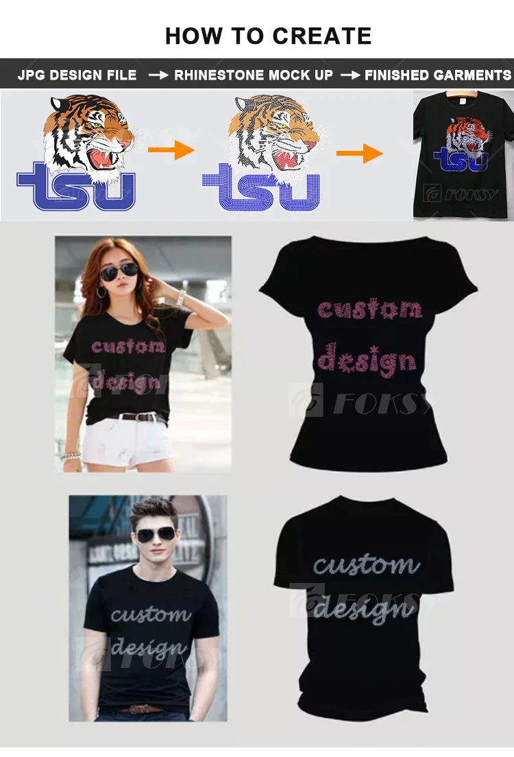 Custom Rhinestone Logo Heat Transfer Design - Hotfix Rhinestones