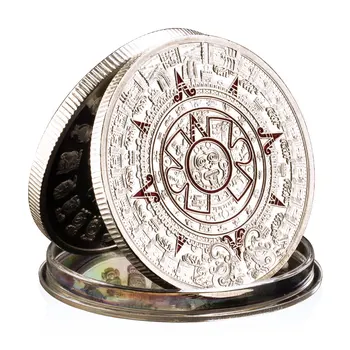 Maya Memorial Pyramids Coins American Coins Mexico Aztec Silver Plated ...