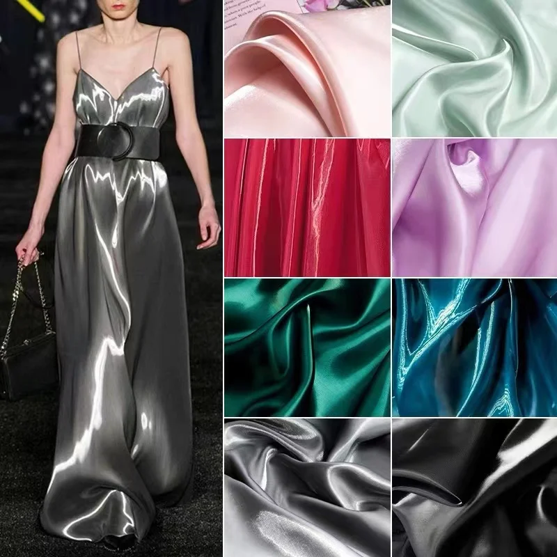 SUPPLIER METALLIC CRYSTAL SILK SHINY LUSTER LIQUID GAZA ORGANZA SHIMMER ...