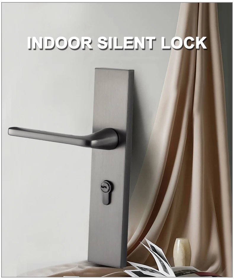 Zinc Alloy Security Door Handle Privacy Interior Mortise Thick Door ...