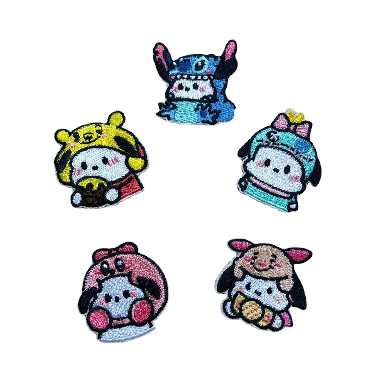 Cartoon Cute Pochacco Stitch Kirby Patch Embroidery Sticker For Hat Bag ...