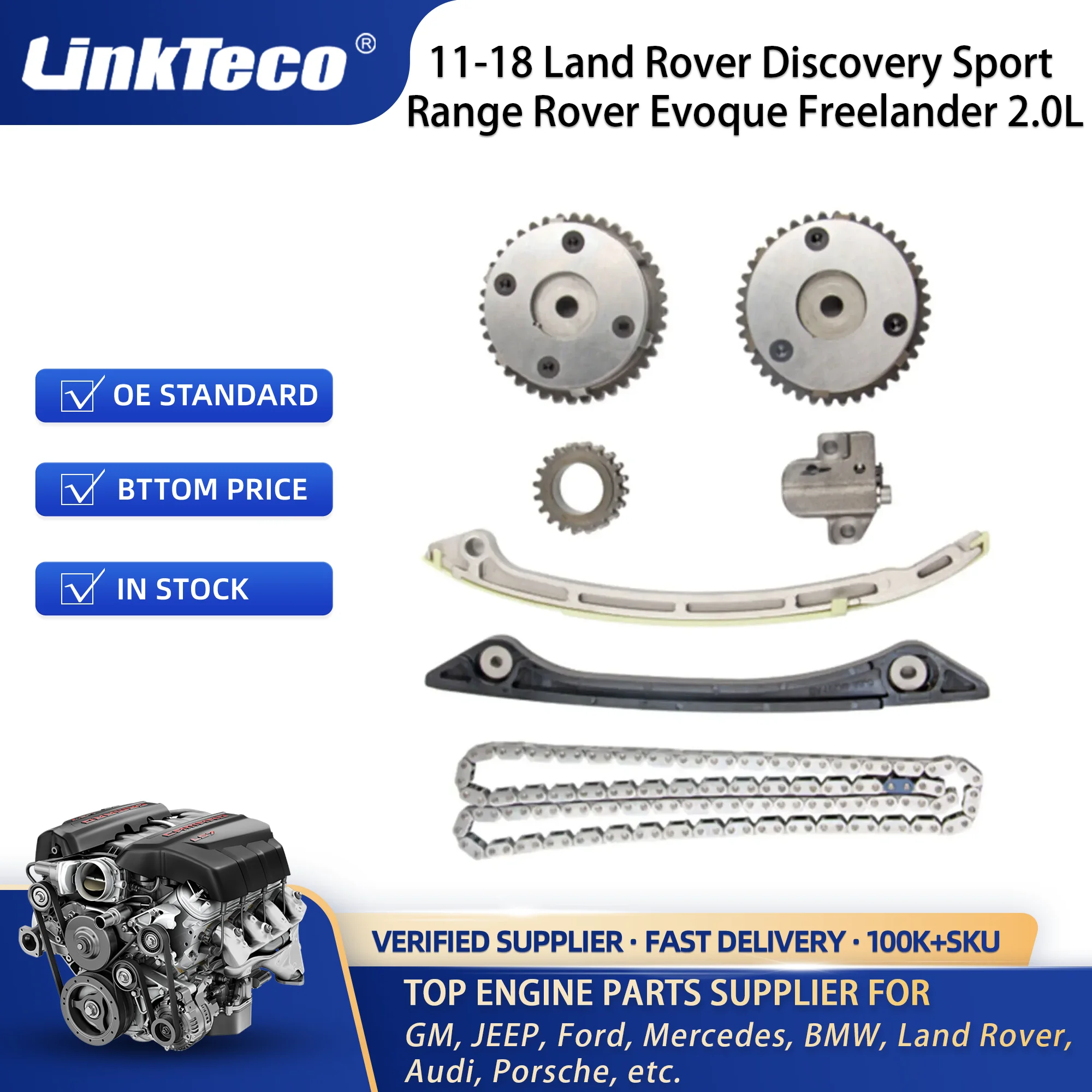 Engine Timing Chain Kit With Vvt Fit 2.0 L L4 Gas Dohc For 11-18 Land ...
